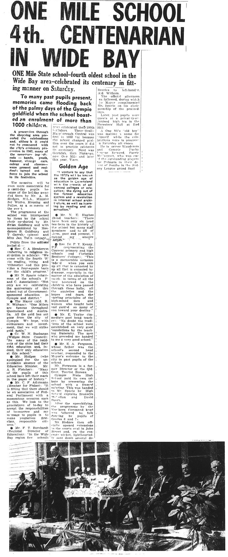 One Mile State School Centenary Celebrations – Gympie Regional Memories